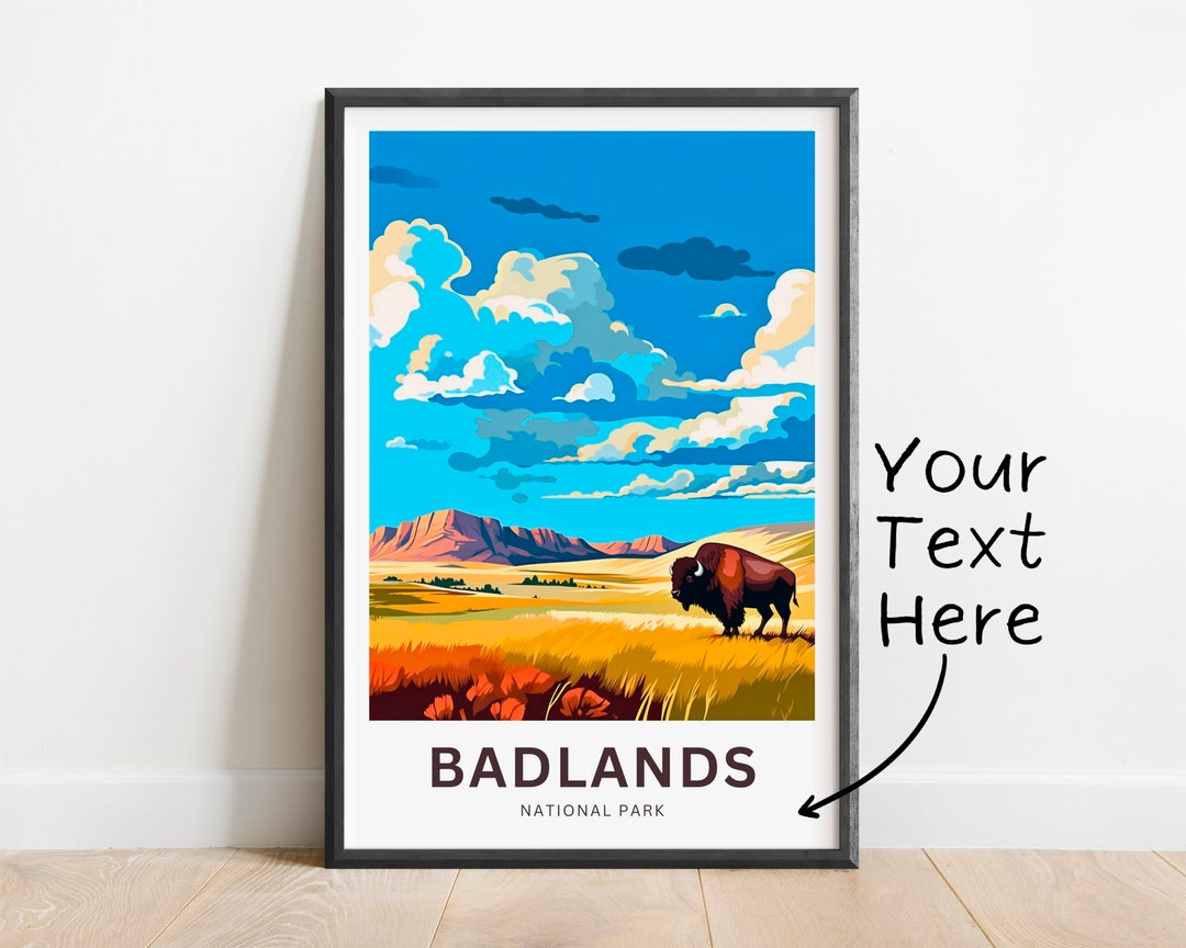 Personalized Badlands Travel Print - Badlands Poster, National Park ...