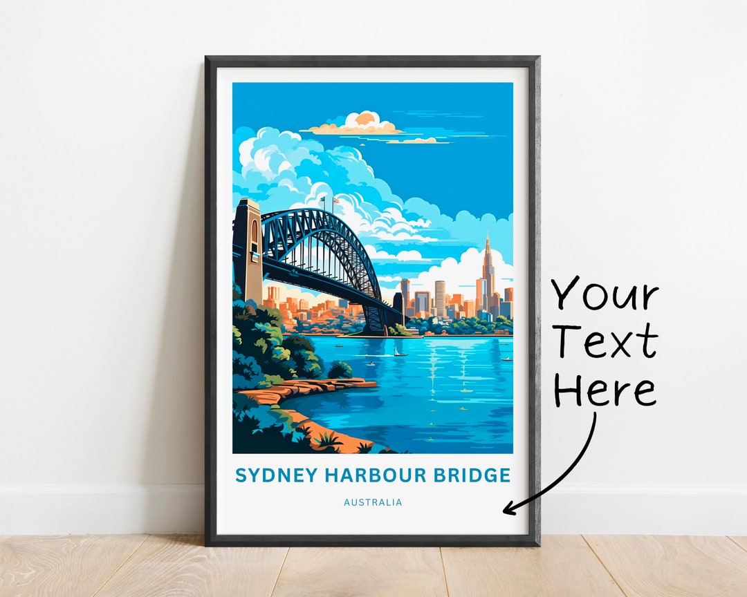 Personalized Sydney Harbour Bridge Travel Print - Sydney Harbour Bridge ...
