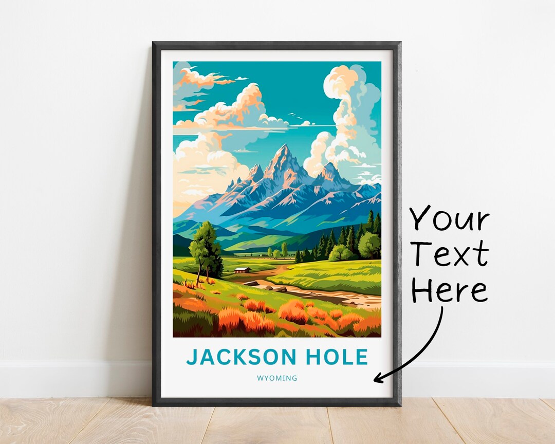 Personalized Jackson Hole Travel Print - Jackson Hole Poster, Wyoming ...