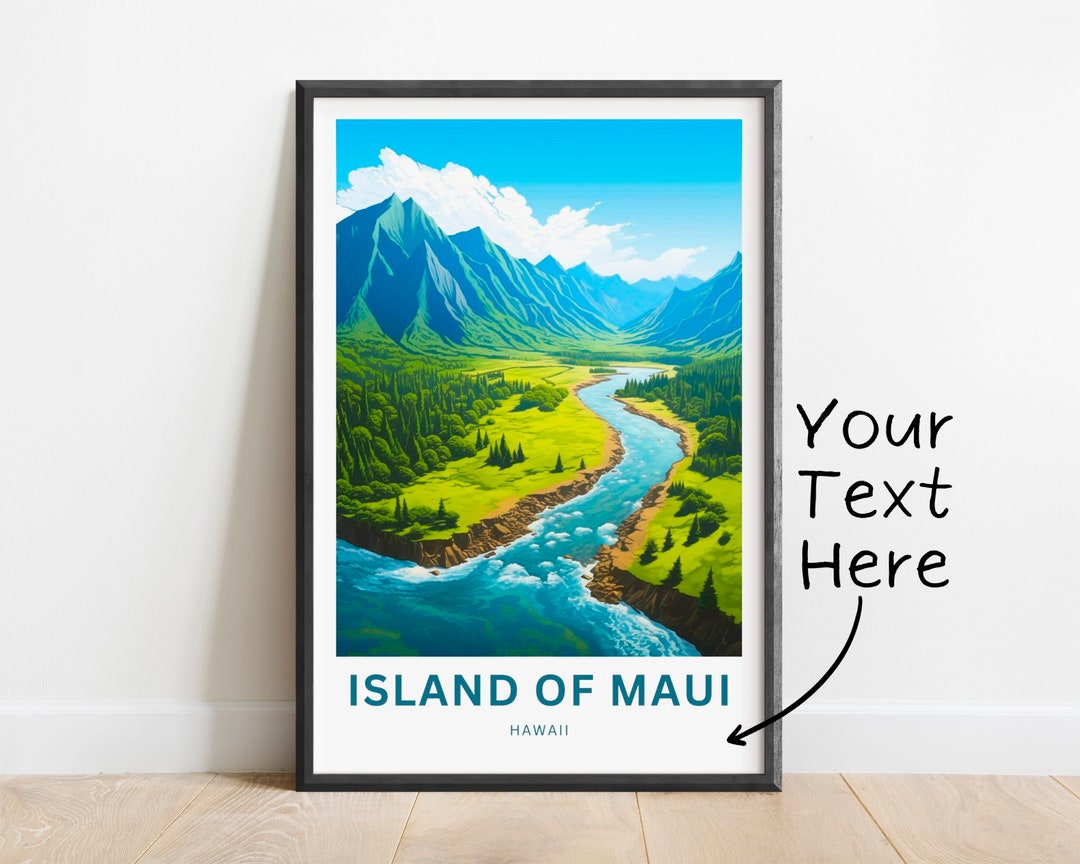 Personalized Island of Maui Travel Print - Island of Maui Poster ...
