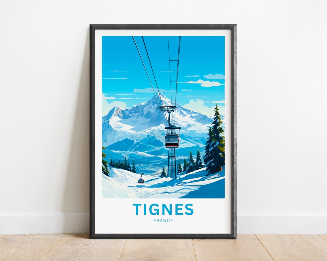 Tignes Travel Print - Tignes Poster, France Wall Art, Framed Present ...