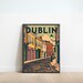 Dublin Vintage Travel Poster - Dublin Print, Ireland Wall Art, Framed ...