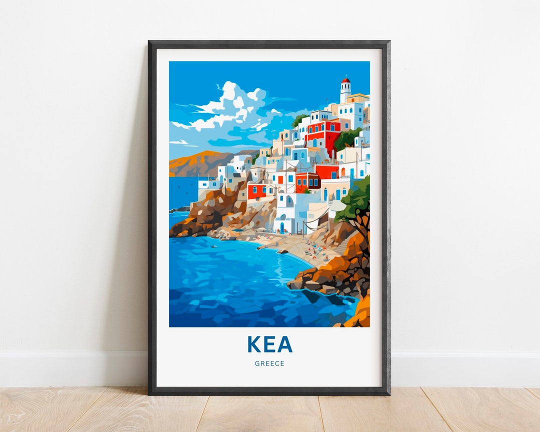 Kea Travel Print - Kea Poster, Greece Wall Art, Framed Present, Gift ...
