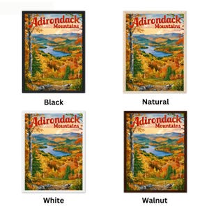 Adirondack Mountains Vintage Travel Poster - Adirondack Print, New York ...