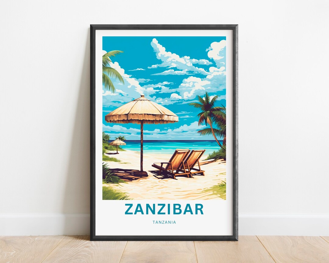 Zanzibar Travel Print - Zanzibar Poster, Tanzania Wall Art, Framed ...