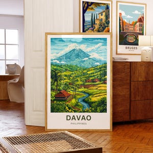 Davao Travel Print - Davao Poster, Philippines Wall Art, Framed Present ...