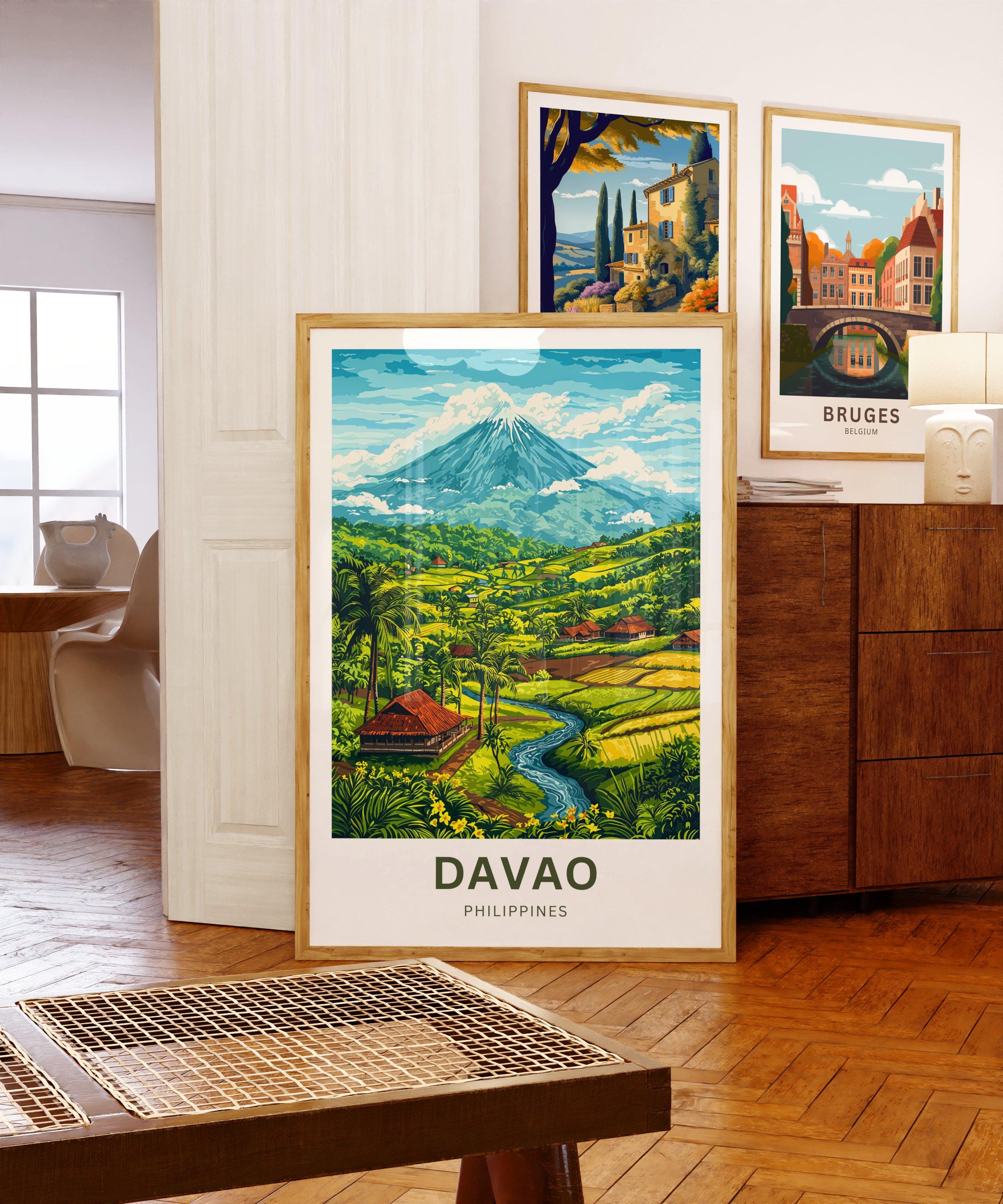 Davao Travel Print - Davao Poster, Philippines Wall Art, Framed Present ...
