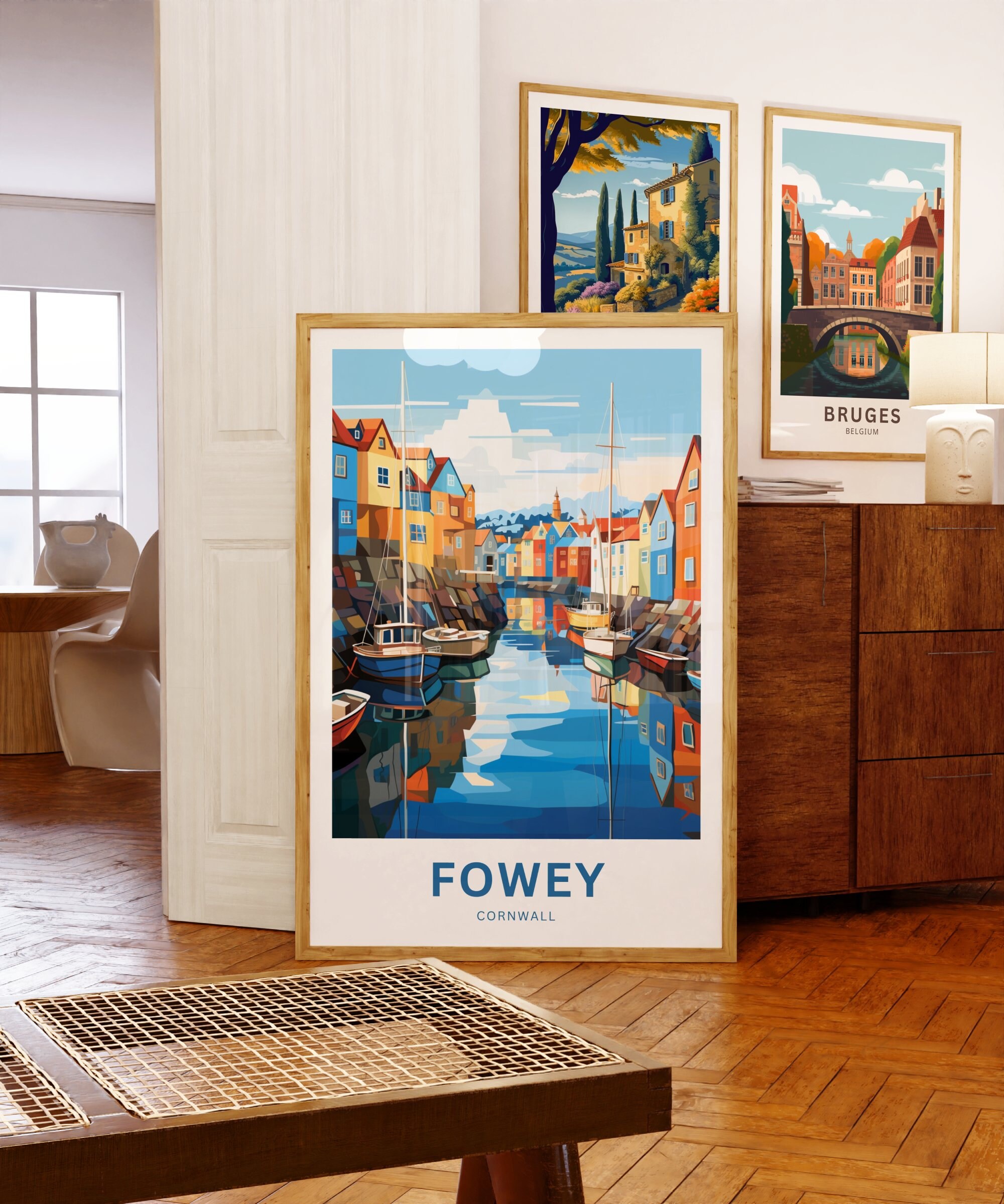 Fowey Travel Print Fowey Poster Cornwall Wall Art Framed - Etsy