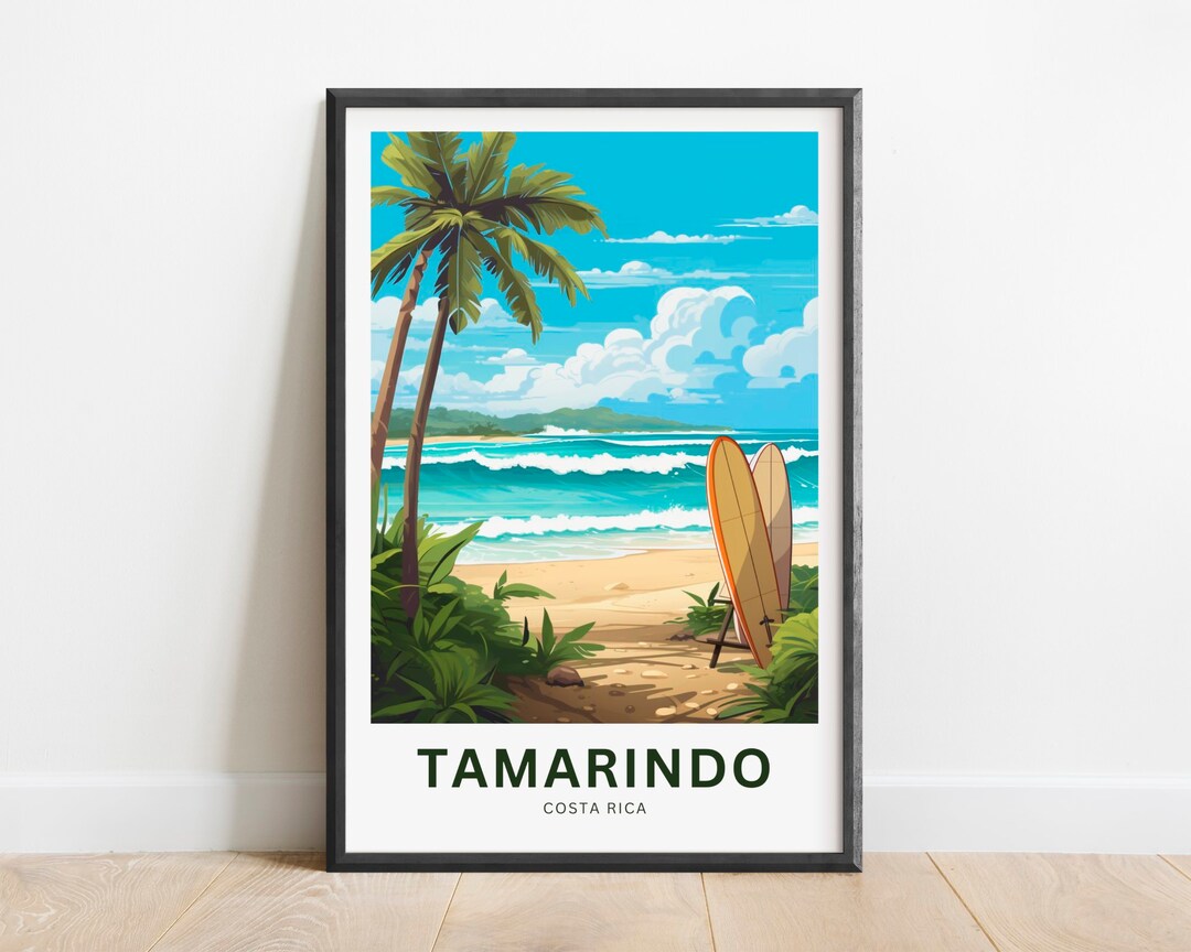 Tamarindo Travel Print - Tamarindo Poster, Costa Rica Wall Art, Framed ...