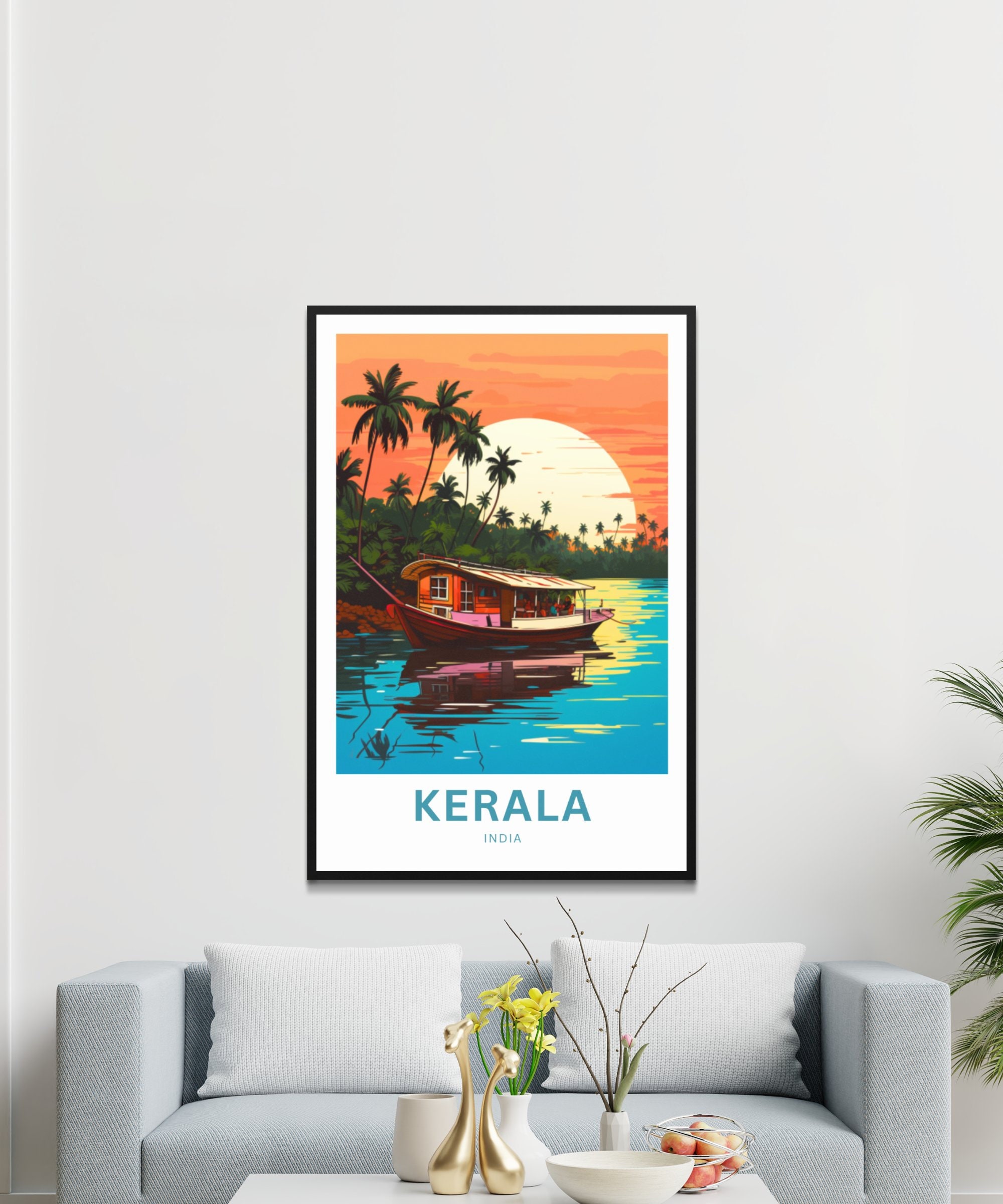 Kerala Travel Print - Kerala Poster, India Wall Art, Framed Present ...