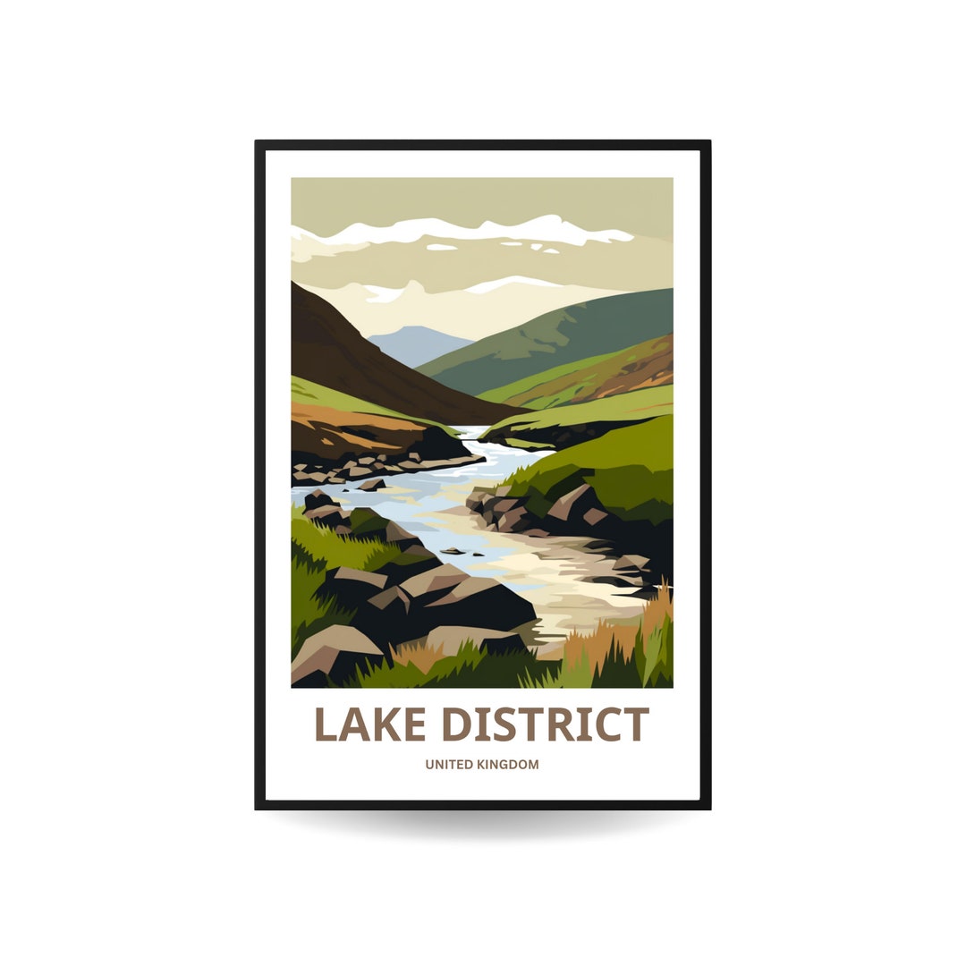 Lake District Print: UK National Park Travel Poster - Etsy