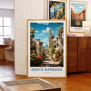 Personalized Santa Barbara Travel Print - Santa Barbara Lake Poster ...