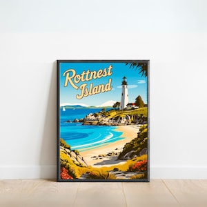 Rottnest Island Vintage Travel Poster - Rottnest Island Print ...