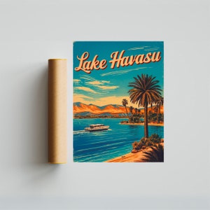 Lake Havasu Vintage Travel Poster: Arizona Wall Art, Framed Option - Etsy