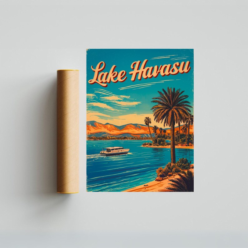 Lake Havasu Vintage Travel Poster: Arizona Wall Art, Framed Option - Etsy