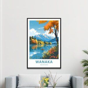 Wanaka Travel Print - Wanaka Poster, New Zealand Wall Art, Framed ...