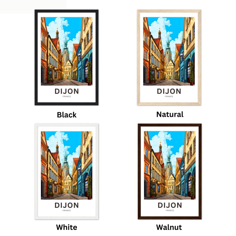 Dijon Travel Print - Dijon Poster, France Wall Art, Framed Present ...