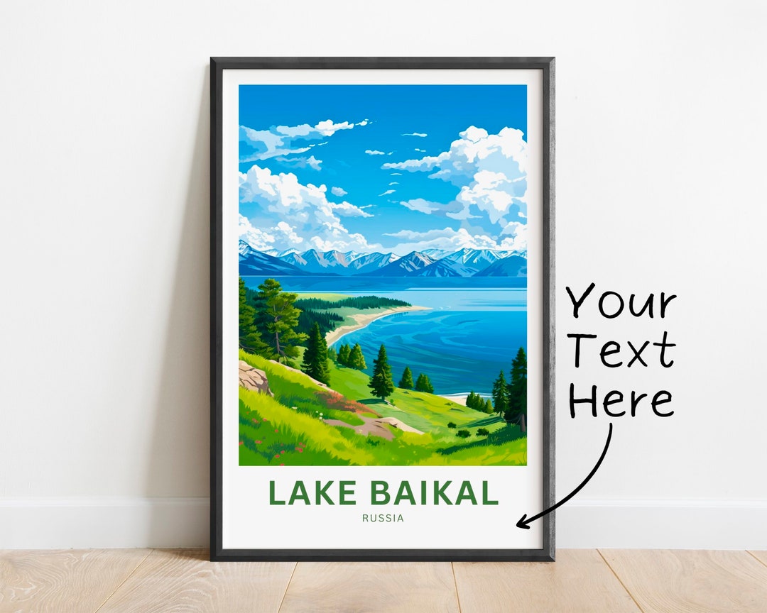 Personalized Lake Baikal Travel Print Lake Baikal Poster, Russia Wall Art, Framed Present, Gift ...