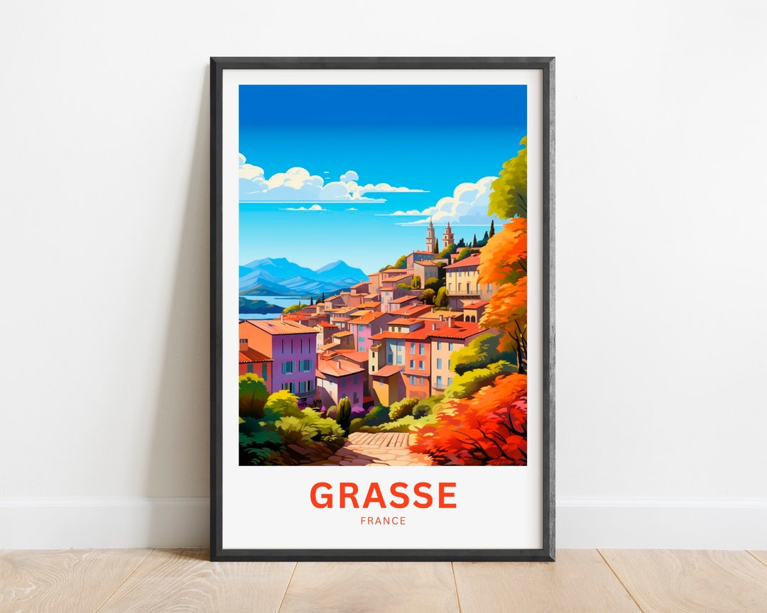 Grasse Travel Print - Grasse Poster, France Wall Art, Framed Present ...