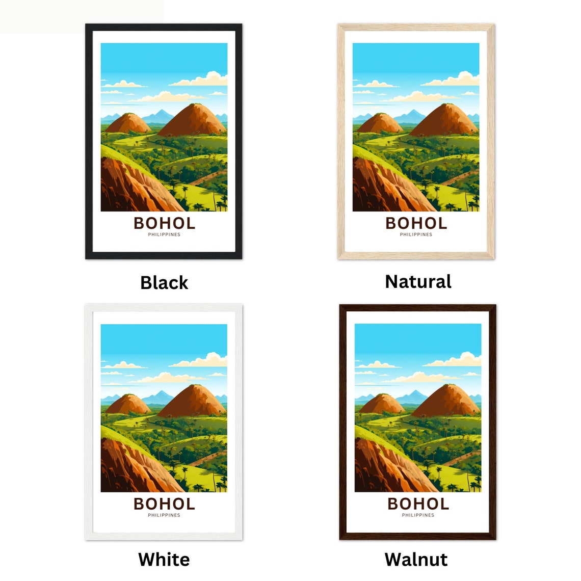 Bohol Travel Print - Bohol Poster, Philippines Wall Art, Framed Present ...
