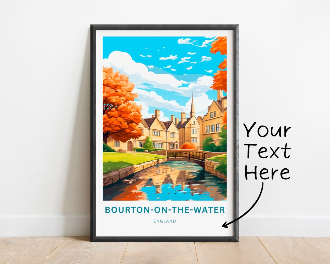 Personalized Bourton-on-the-water Travel Print, Bourton-on-the-water ...
