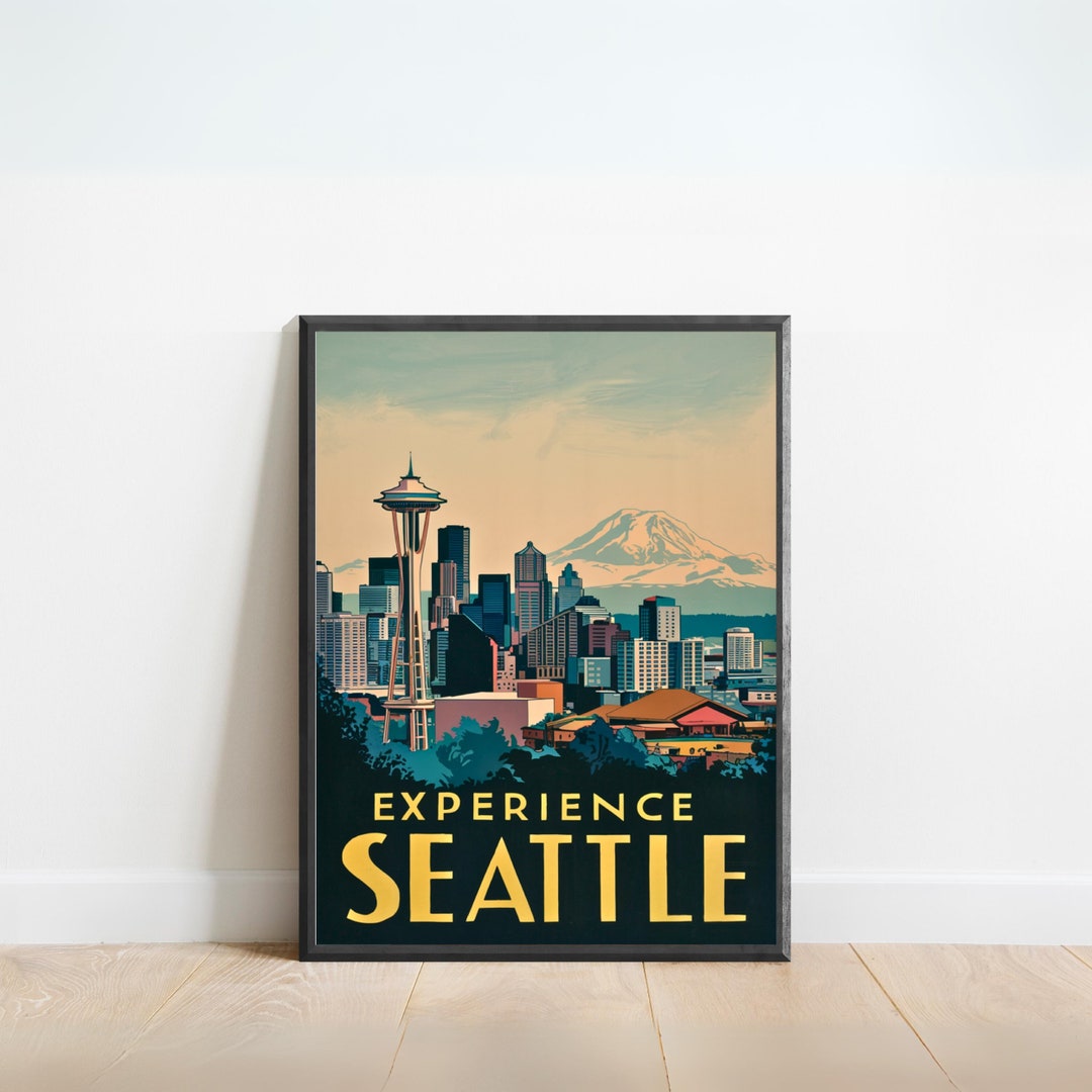 Seattle Vintage Travel Poster - Seattle Print, Washington Wall Art ...