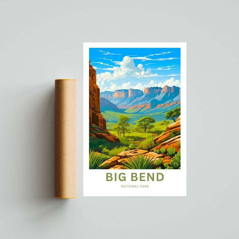Big Bend National Park Travel Print - Big Bend Poster, Texas Wall Art ...