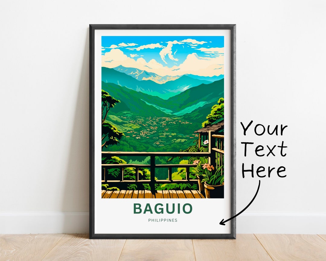 Personalized Baguio City Travel Print - Baguio Poster, Philippines Wall ...