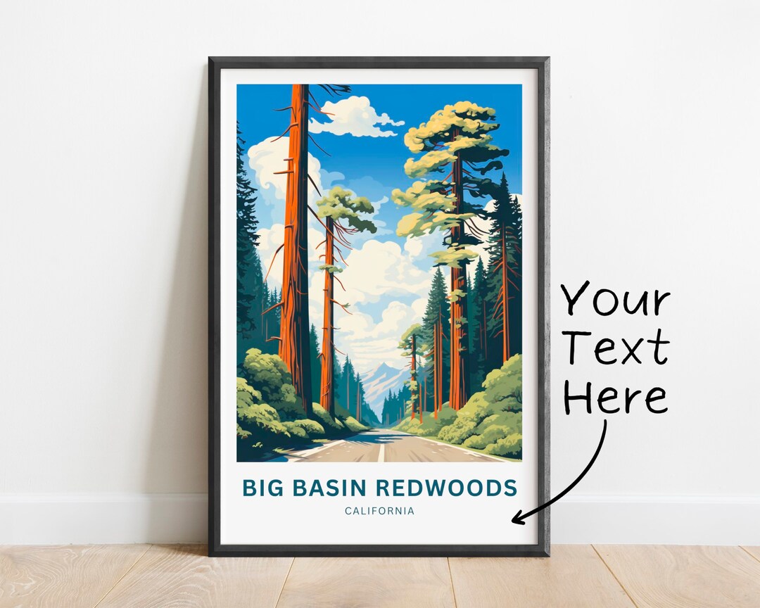 Personalized Big Basin Redwoods Travel Print - Big Basin Redwoods ...