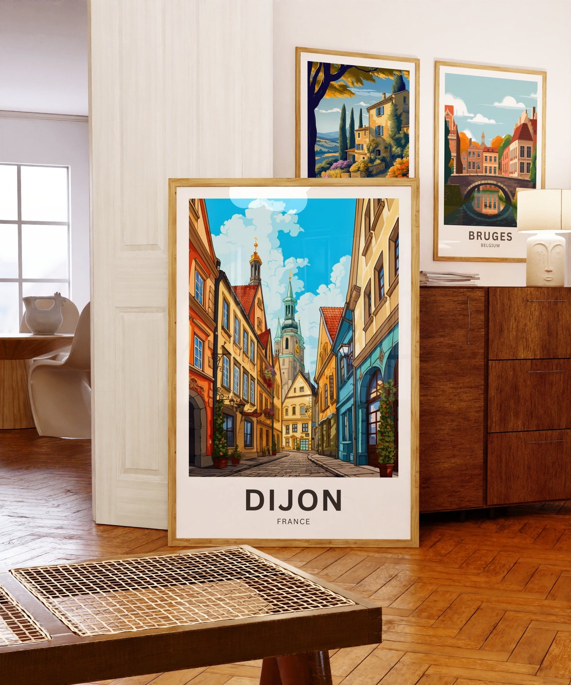 Dijon Travel Print - Dijon Poster, France Wall Art, Framed Present ...
