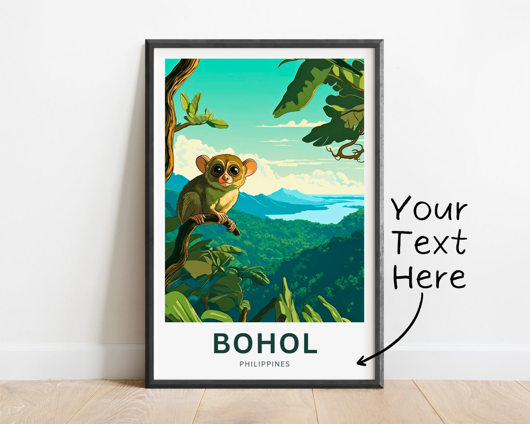 Personalized Bohol Travel Print Bohol Poster, Philippines Wall Art ...