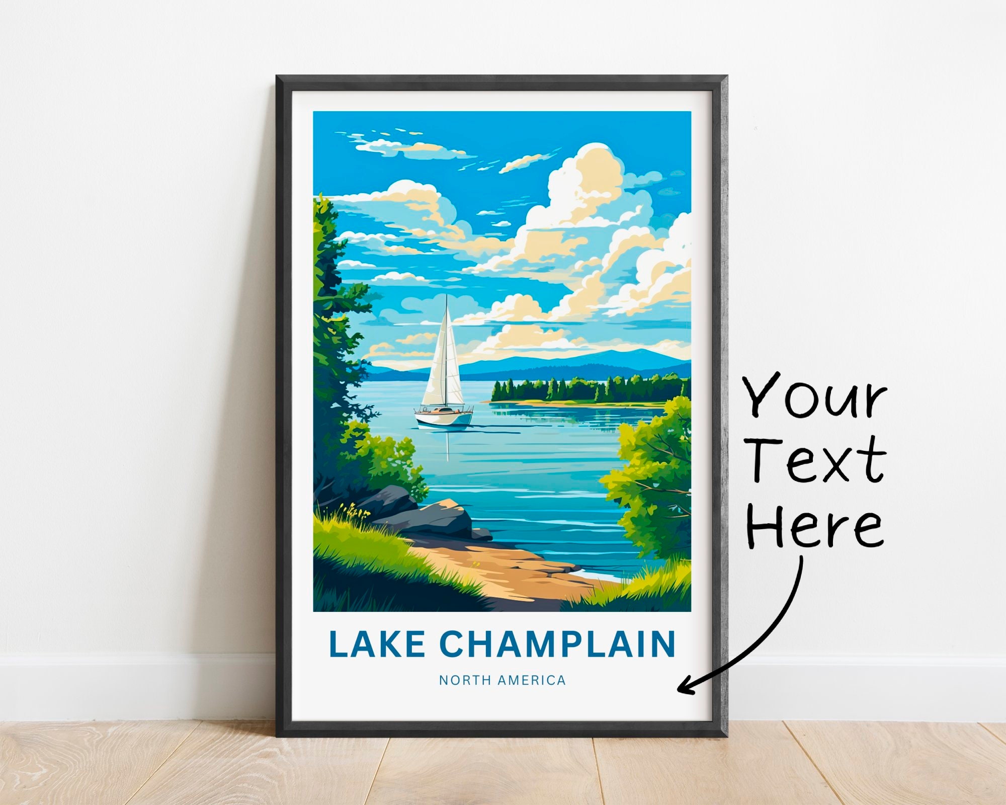 Personalized Lake Champlain Travel Print Lake Champlain - Etsy