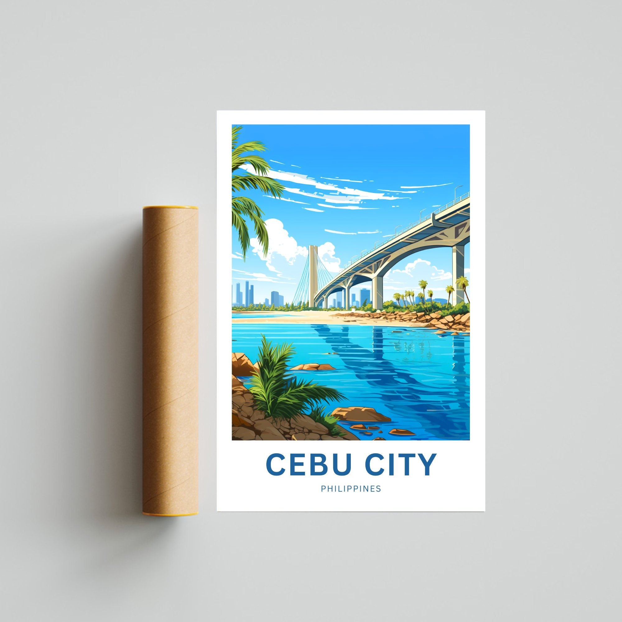 Personalized Cebu City Travel Print - Cebu City Poster, Philippines ...