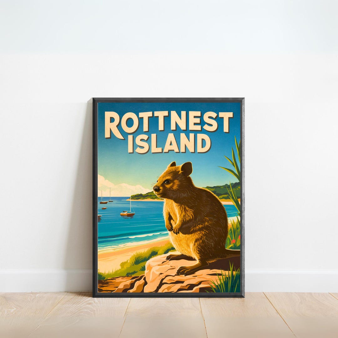 Rottnest Island Vintage Travel Poster - Rottnest Island Print ...