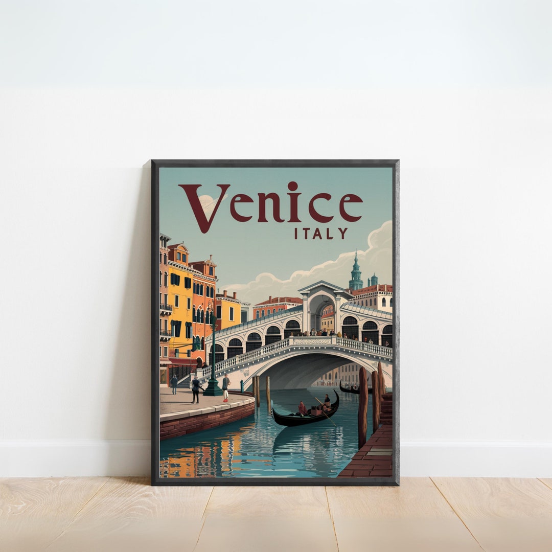 Venice Vintage Travel Poster - Venice Print, Italy Wall Art, Framed ...