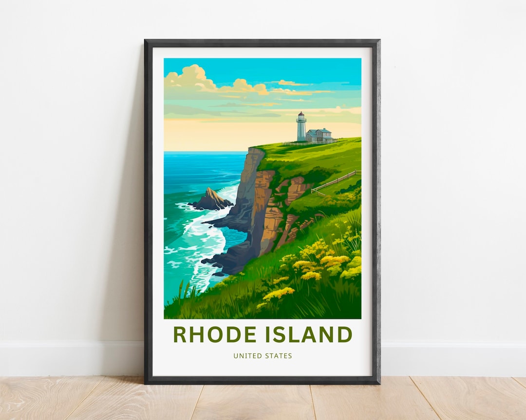 Rhode Island Travel Print - Rhode Island Poster, United States Wall Art ...