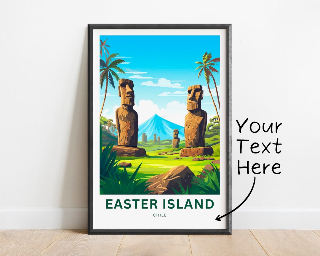 Personalized Easter Island Travel Print - Easter Island Poster, Chile ...