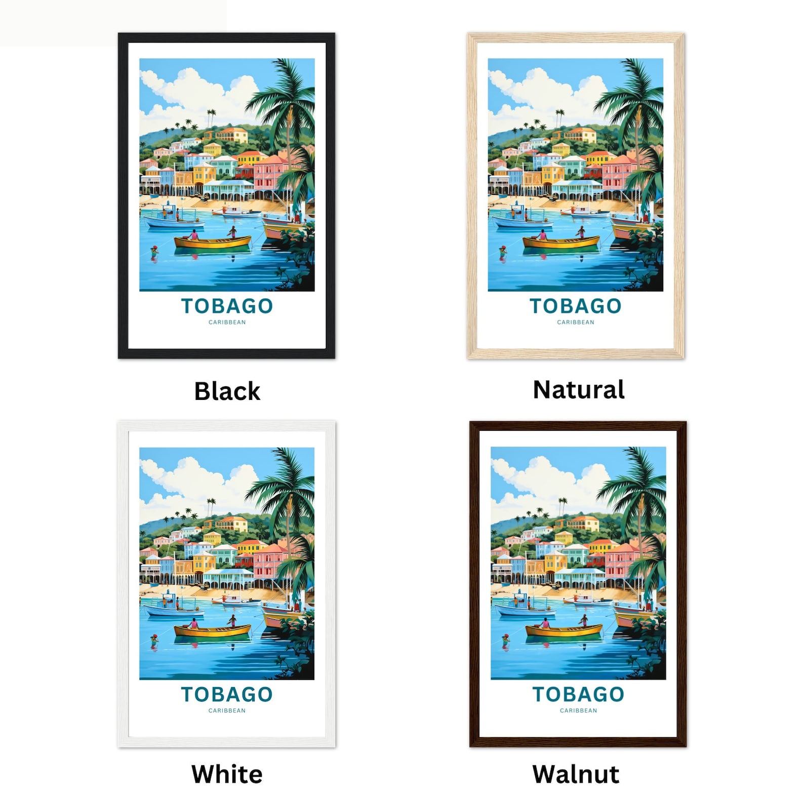 Tobago Travel Print Tobago Island Poster, Caribbean Wall Art, Framed ...