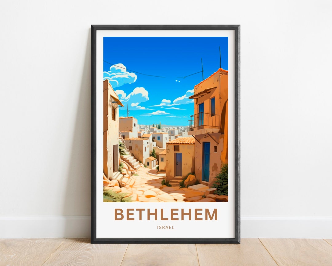 Bethlehem Travel Print - Bethlehem Poster, Israel Wall Art, Framed ...