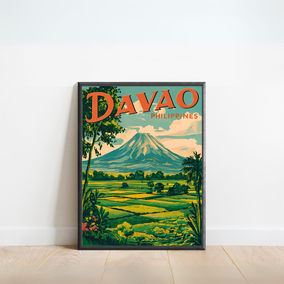 Davao Vintage Travel Poster - Davao Print, Philippines Wall Art, Framed ...