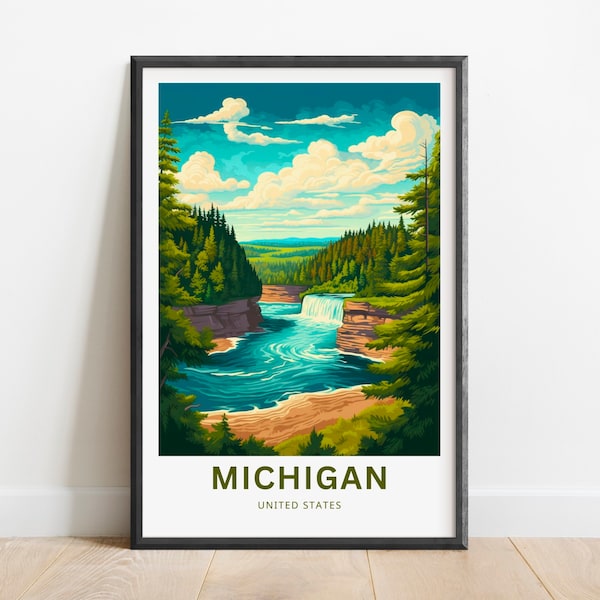 Michigan Poster - Etsy