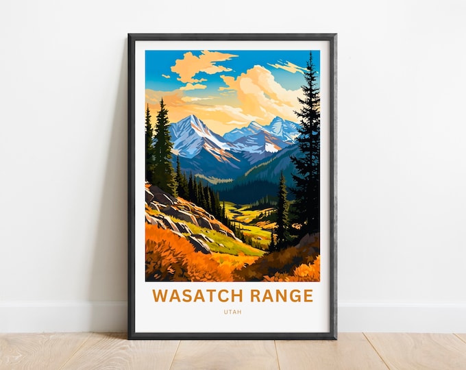 Wasatch Mountains Painting Utah Watercolor Art Print Wildflowers ...