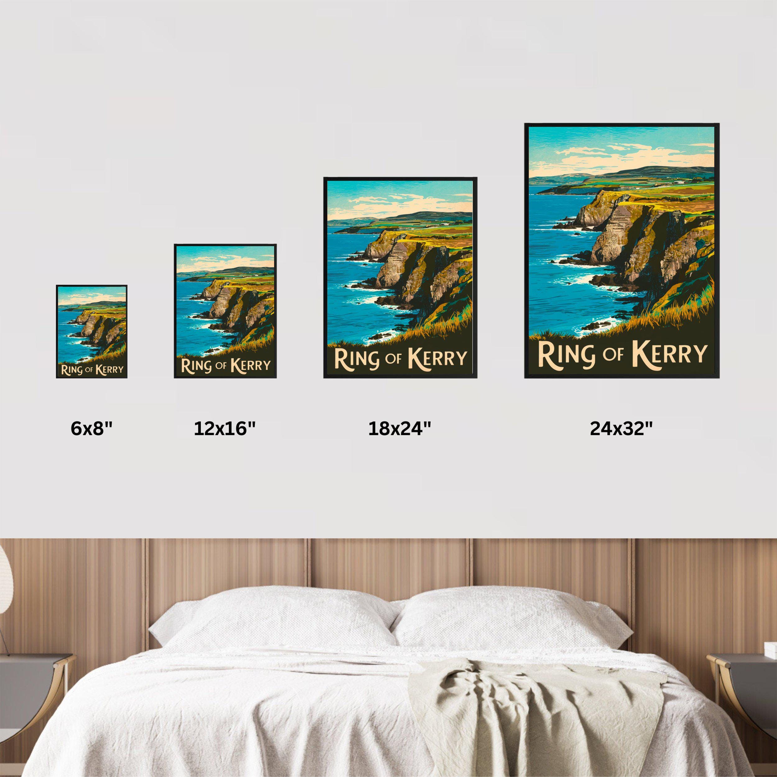 Ring of Kerry Vintage Travel Poster - Ring of Kerry Print, Ireland Wall ...
