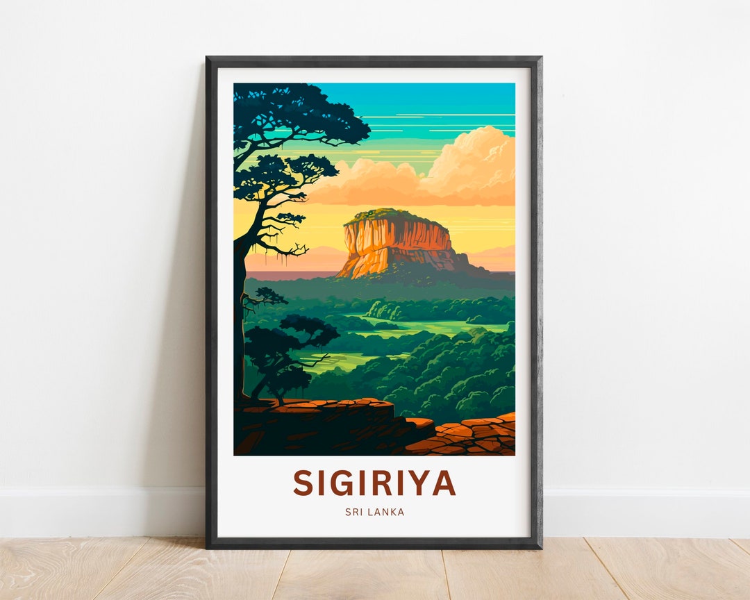 Sigiriya Travel Print - Sigiriya Poster, Sri Lanka Wall Art, Framed ...