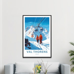 Val Thorens Travel Print Val Thorens Poster, France Wall Art, Framed ...