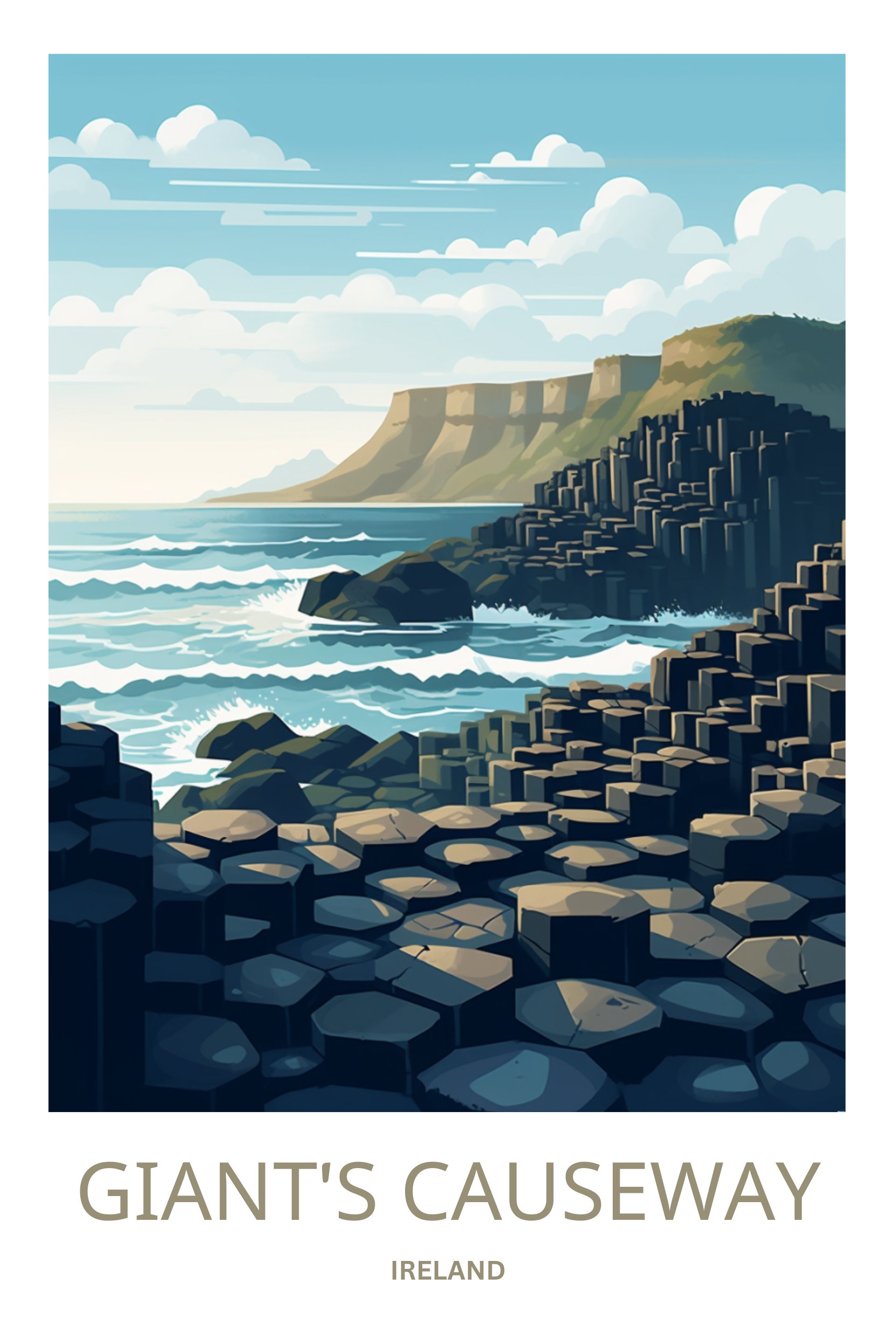 The Giant's Causeway Print Ireland Wall Art Travel - Etsy