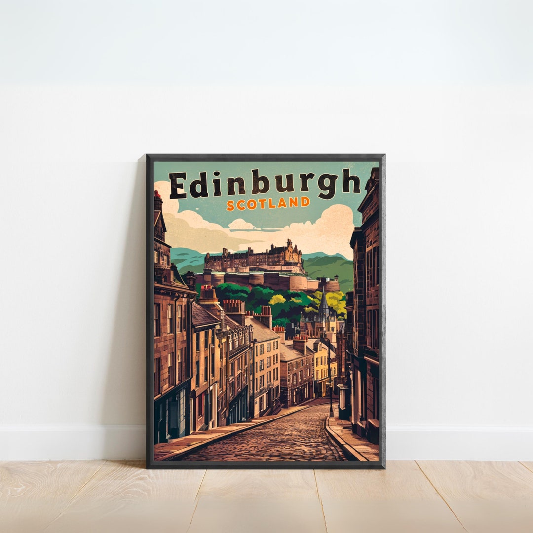 Edinburgh Vintage Travel Poster - Edinburgh Print, Scotland Wall Art ...