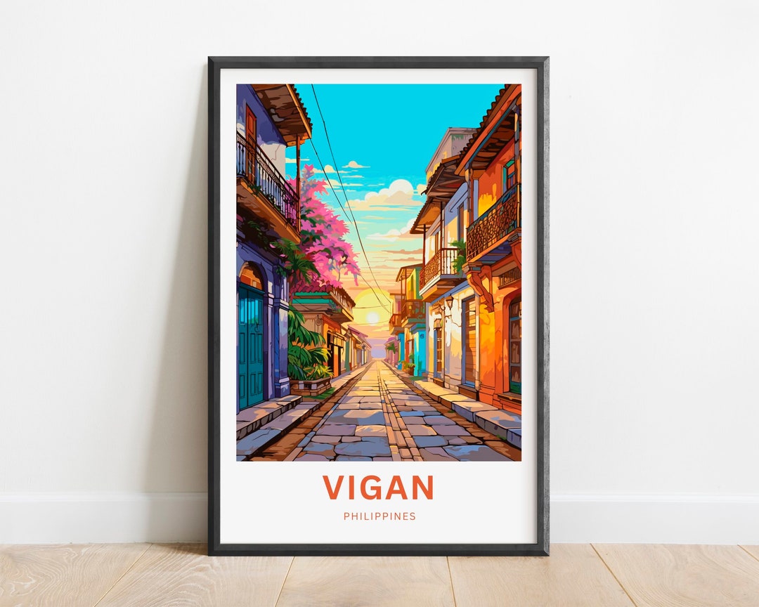 Vigan Travel Print - Vigan Poster, Philippines Wall Art, Framed Present ...