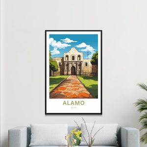 Alamo Travel Print Alamo Poster, Texas Wall Art, Framed Present, Gift ...