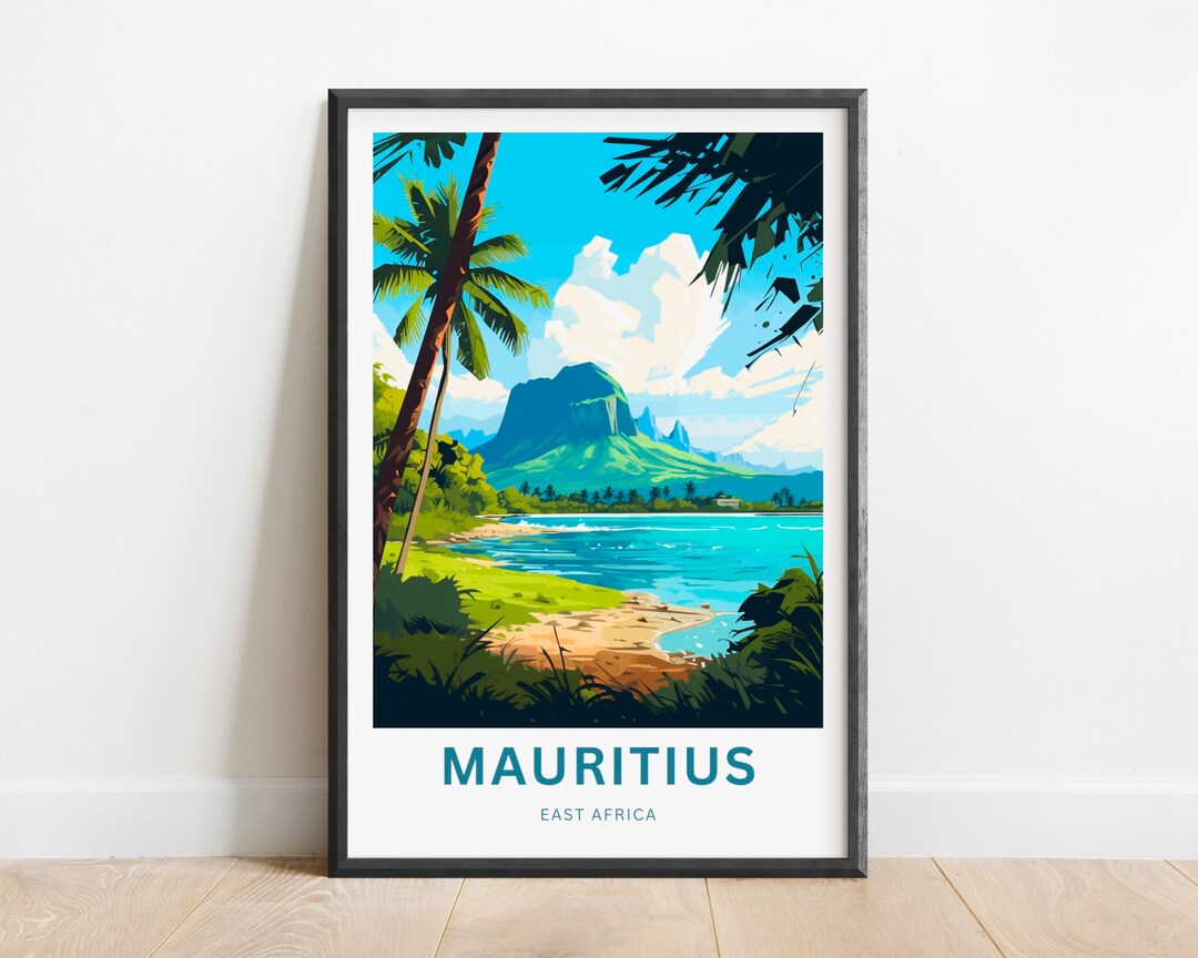 Mauritius Travel Print - Mauritius Poster, Africa Wall Art, Framed ...